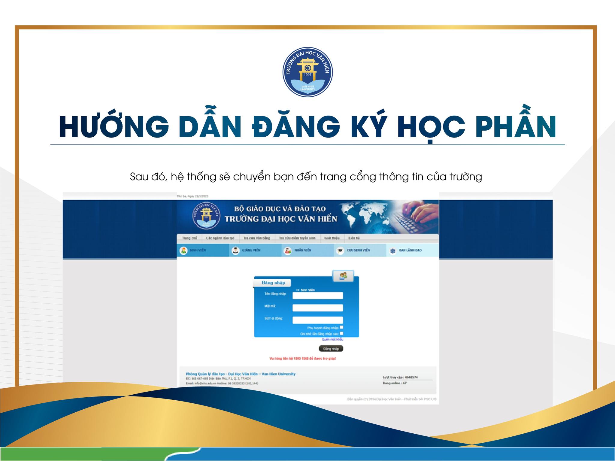 HƯỚNG DẪN ĐĂNG KÝ HỌC PHẦN